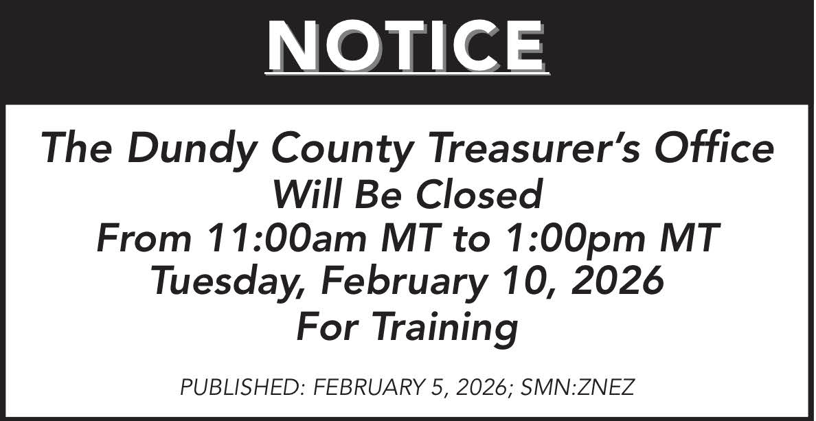 DUNDY COUNTY TREASURER NOTICE – Scoop Media